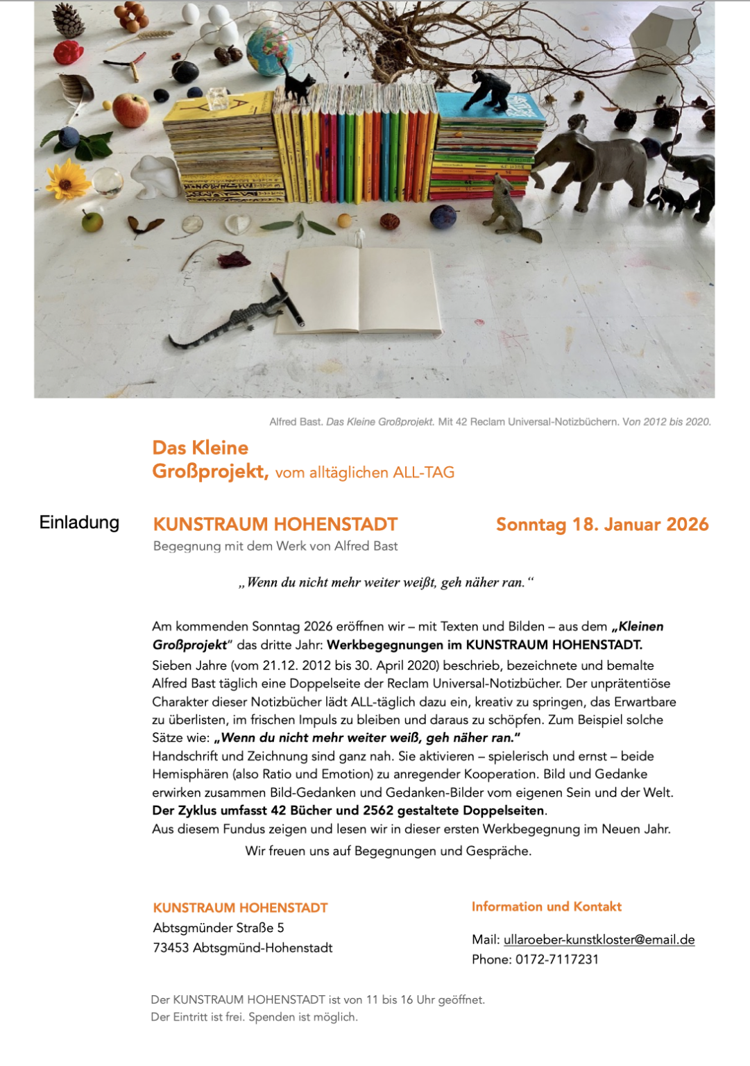 KUNSTRAUM HOHENSTADT | vom alltäglichen ALL-TAG | Werkbegegnung ...